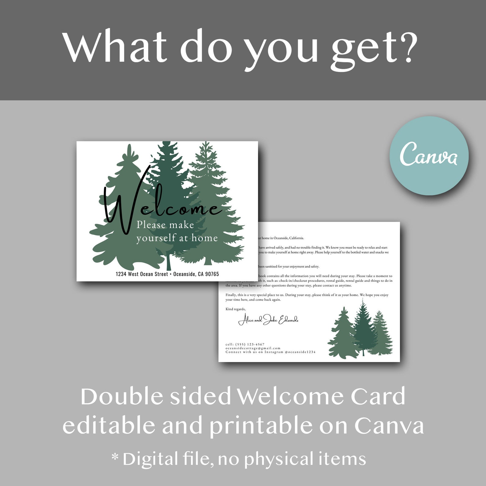 Vacation Rental Welcome Card Template - Edit Online With Canva, Airbnb ...