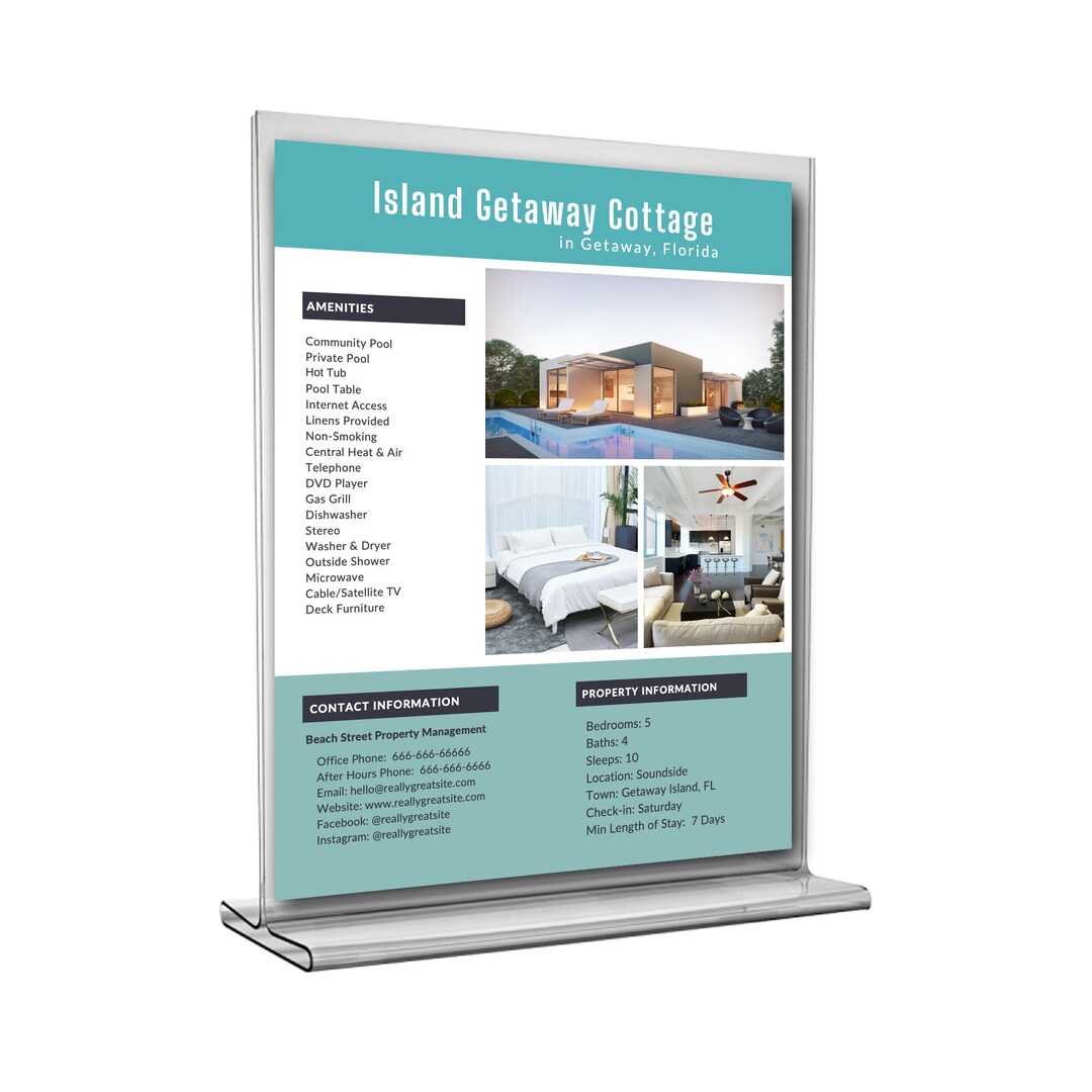 Airbnb Vacation Rental Flyer Advertisement - Canva Printable Template ...