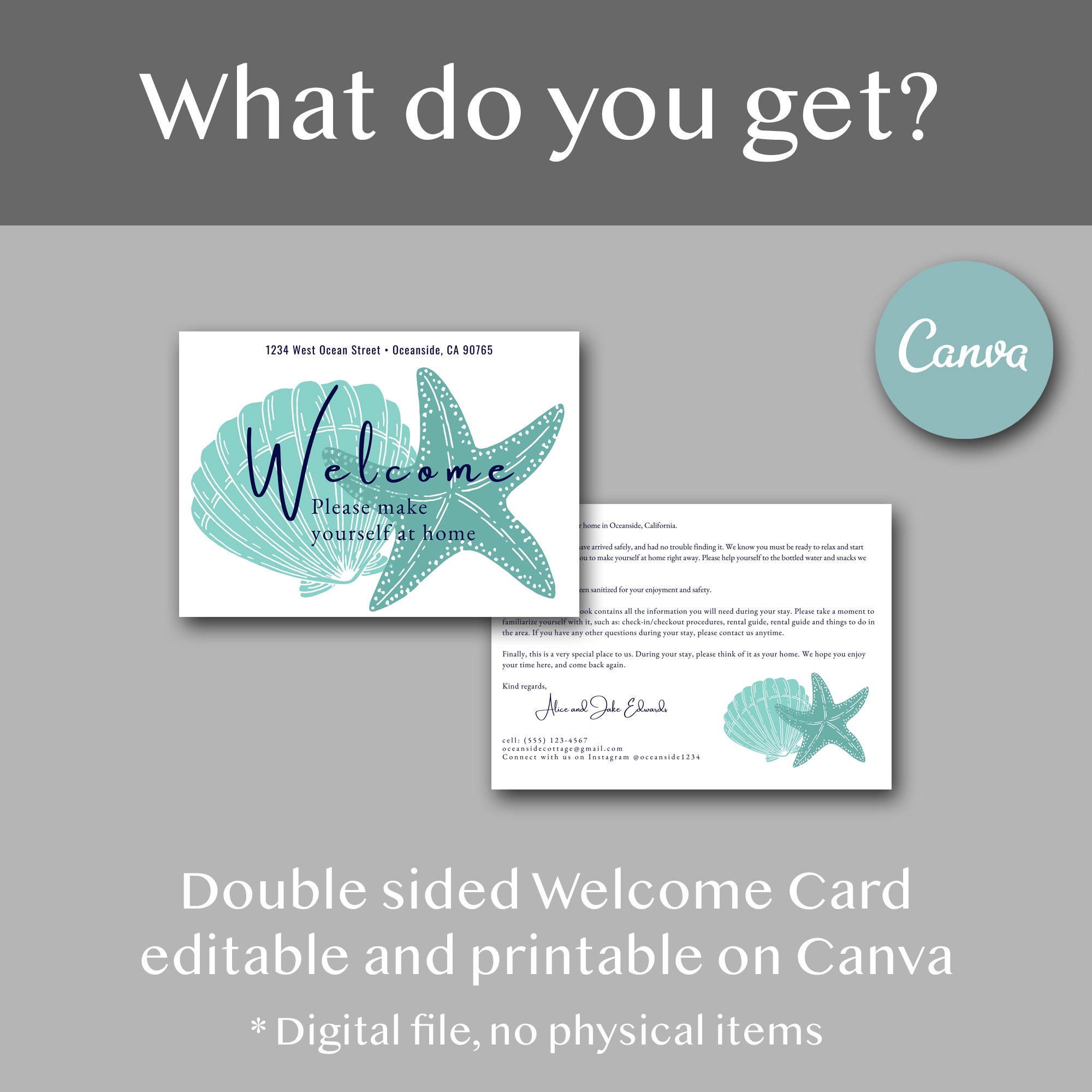 Vacation Rental Welcome Card Template - Edit Online With Canva, Airbnb ...