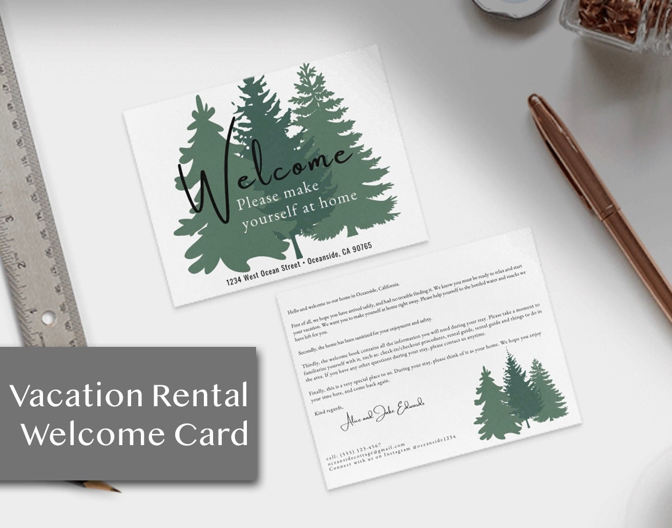 Vacation Rental Welcome Card Template - Edit Online With Canva, Airbnb ...