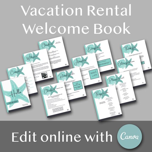 Vacation Rental Welcome Card Template Edit Online With - Etsy Canada