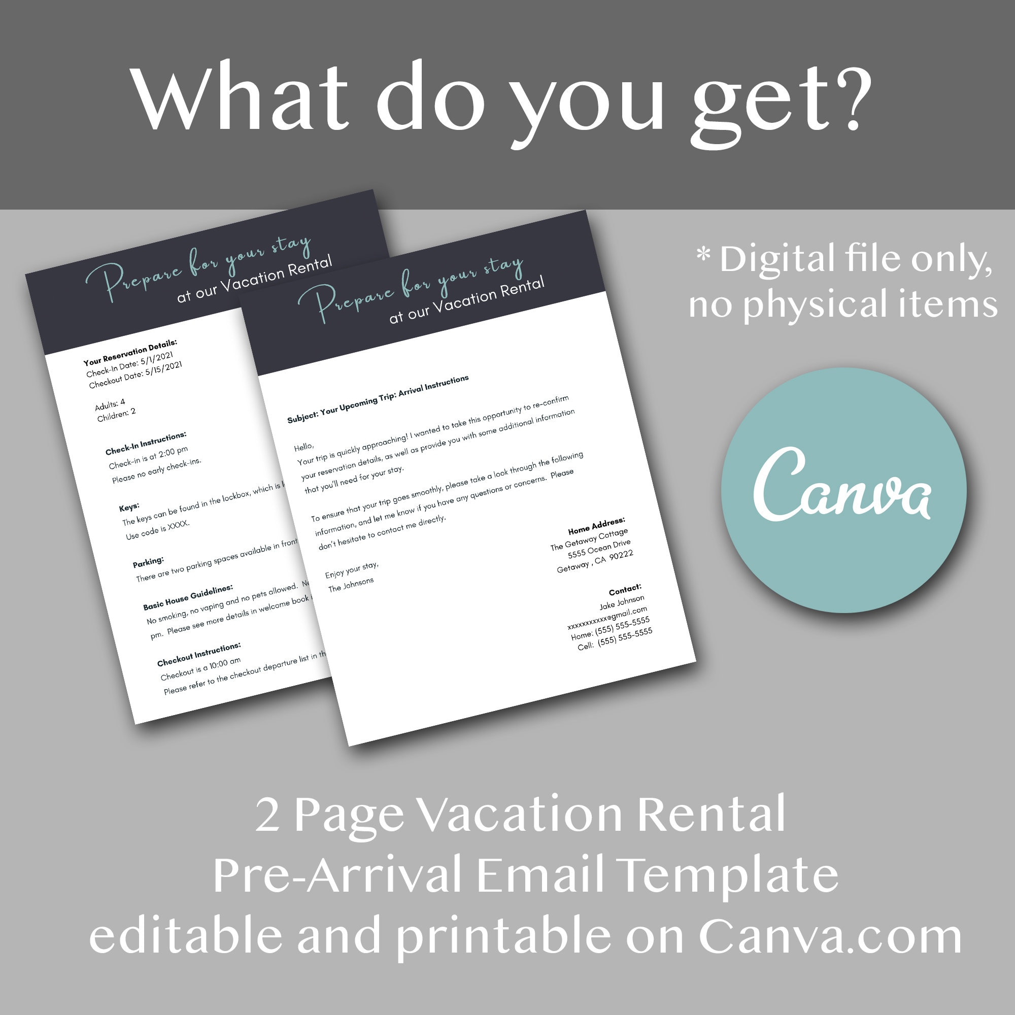 Vacation Rental Pre-arrival Email Template - Edit Online With Canva ...