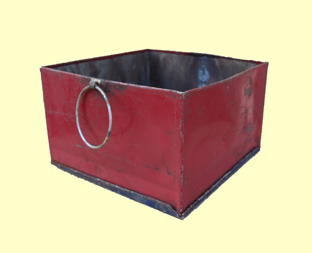 Old Decorative Box Planter Plant Pot Made of Recycled Sheet Metal Box ...