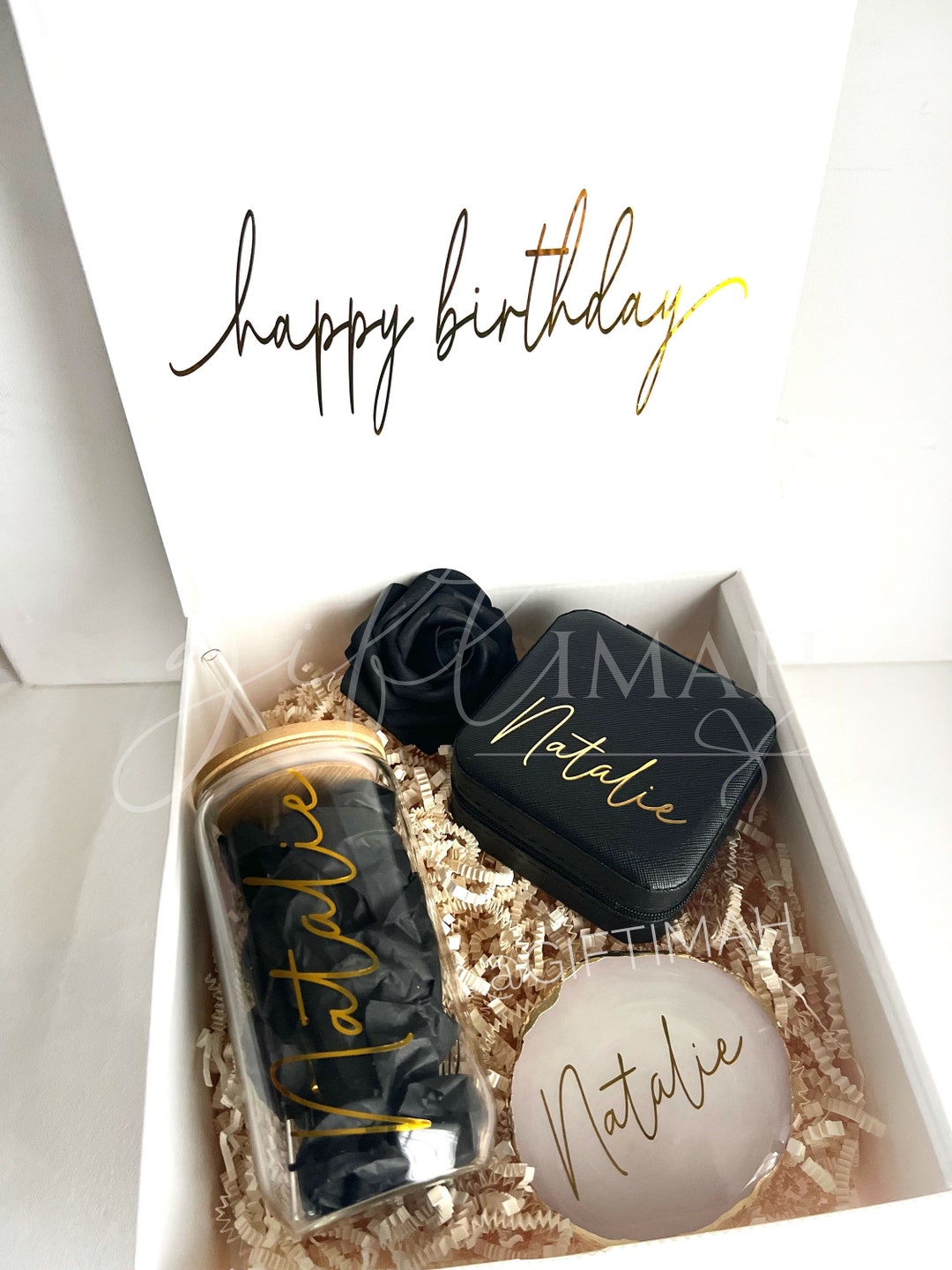 Personalised Filled Birthday Black Giftbox, Personalised Filled ...