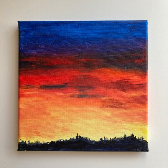 Easy Sunset Scenery Paintings