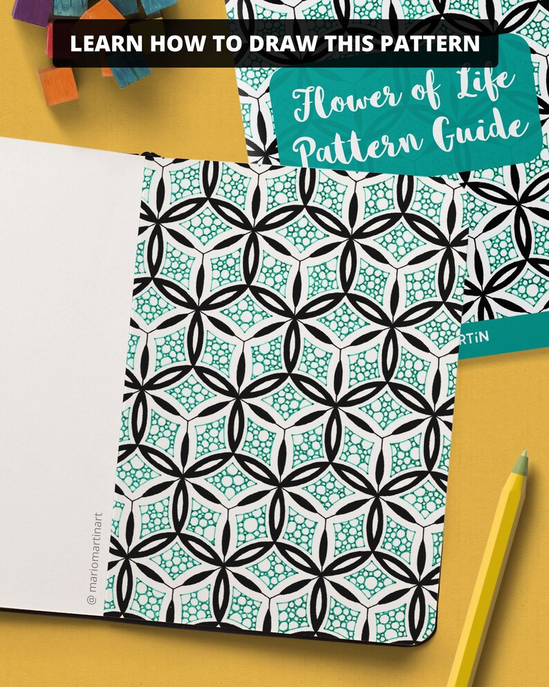 FLOWER OF LIFE Pattern Drawing Guide How to Draw Sacred Geometry ...