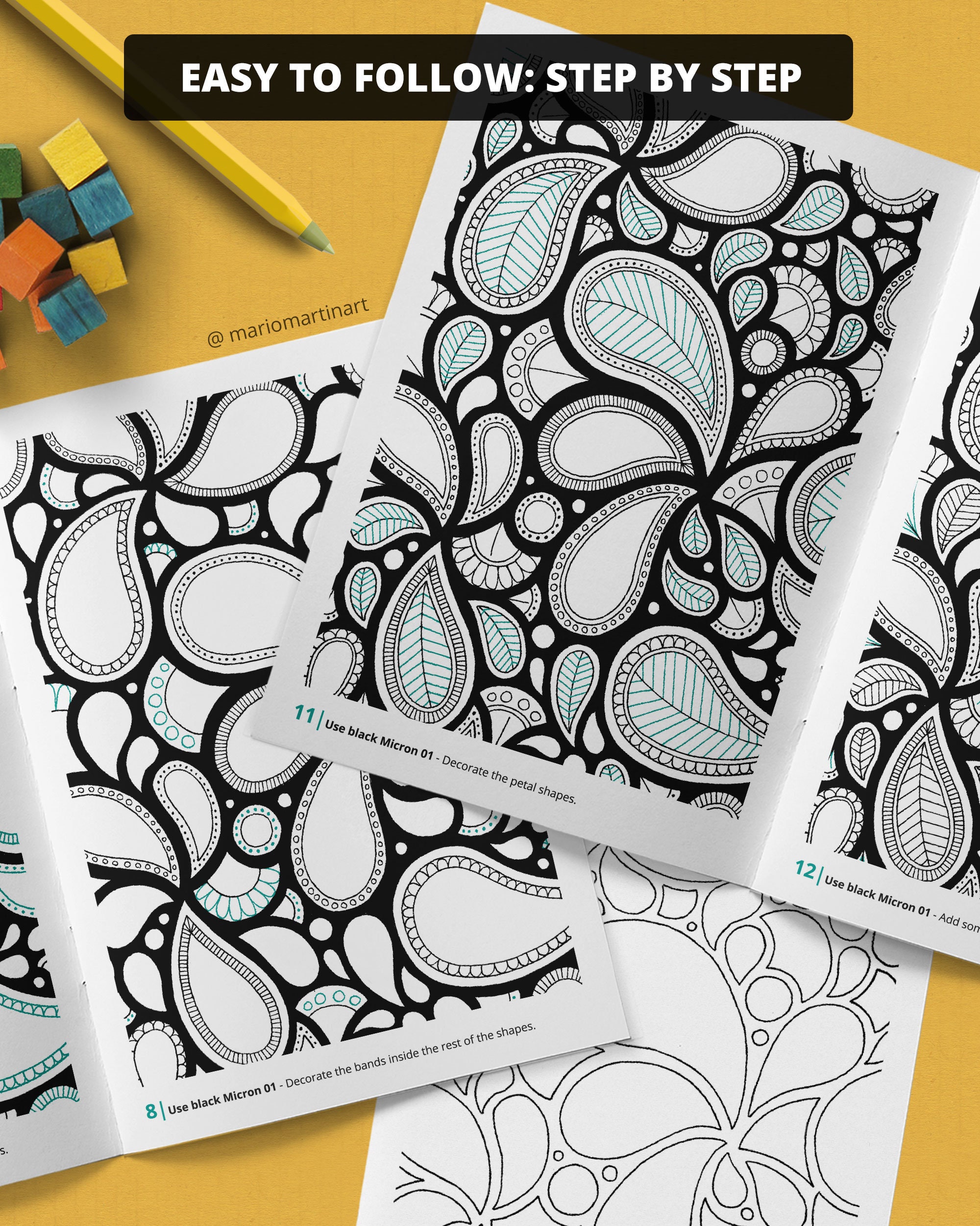 PAISLEY Pattern Drawing Guide | How to Draw Geometric Patterns | Step ...