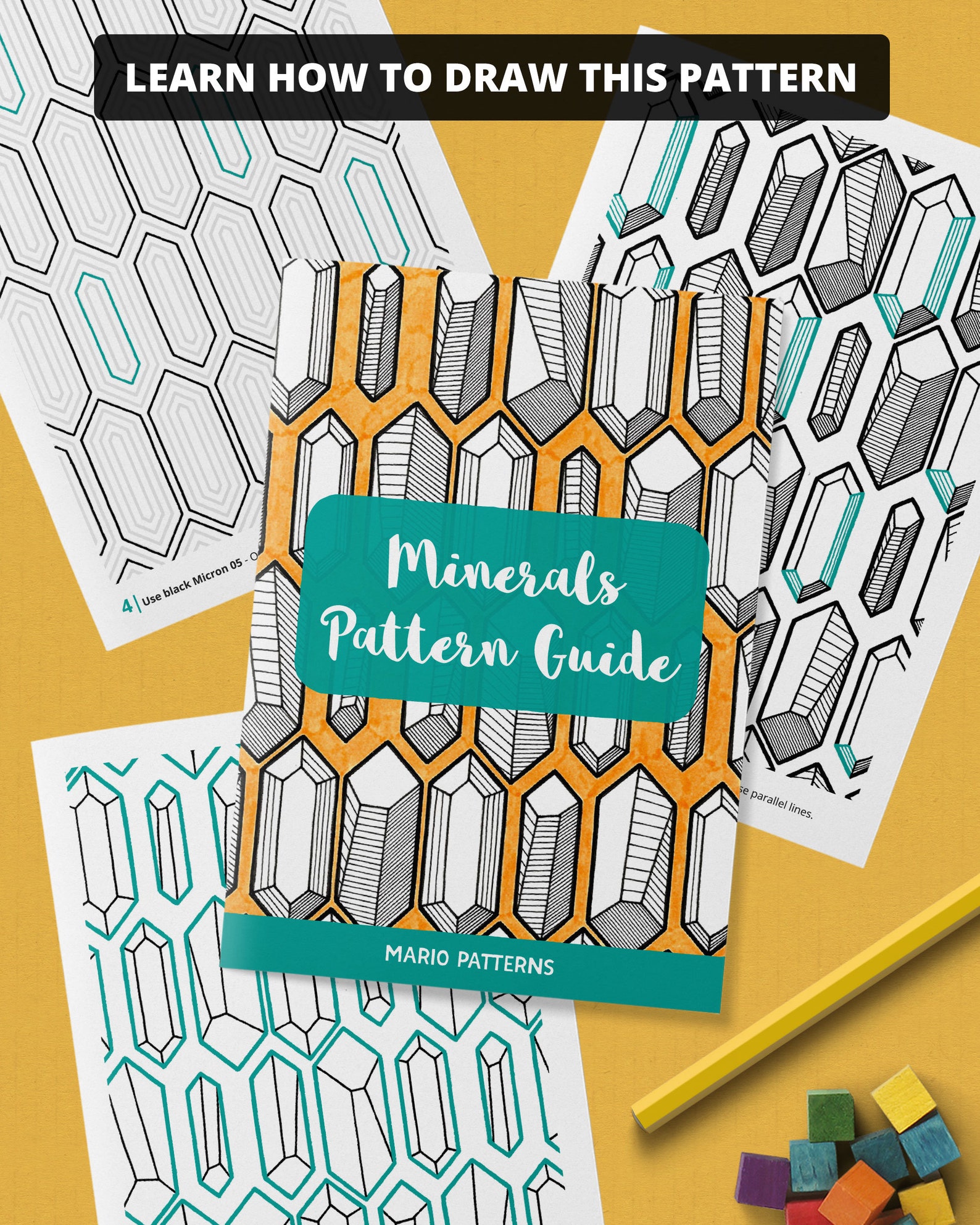 MINERALS Pattern Drawing Guide | How to Draw Geometric Patterns ...