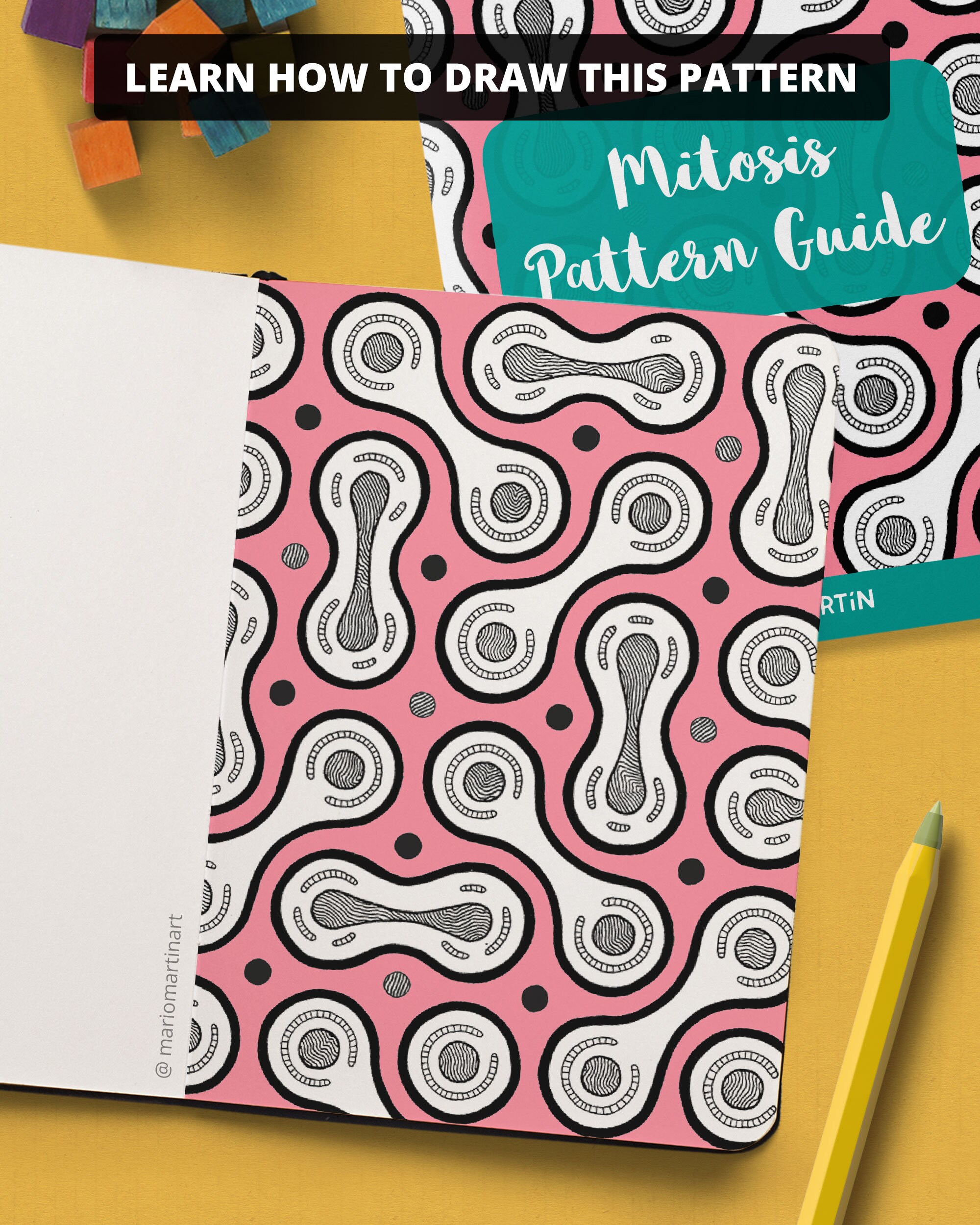 MITOSIS Pattern Drawing Guide | How to Draw Geometric Biology Patterns ...