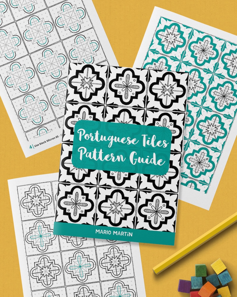 PORTUGUESE TILES Pattern Drawing Guide | How to Draw Decor Patterns ...