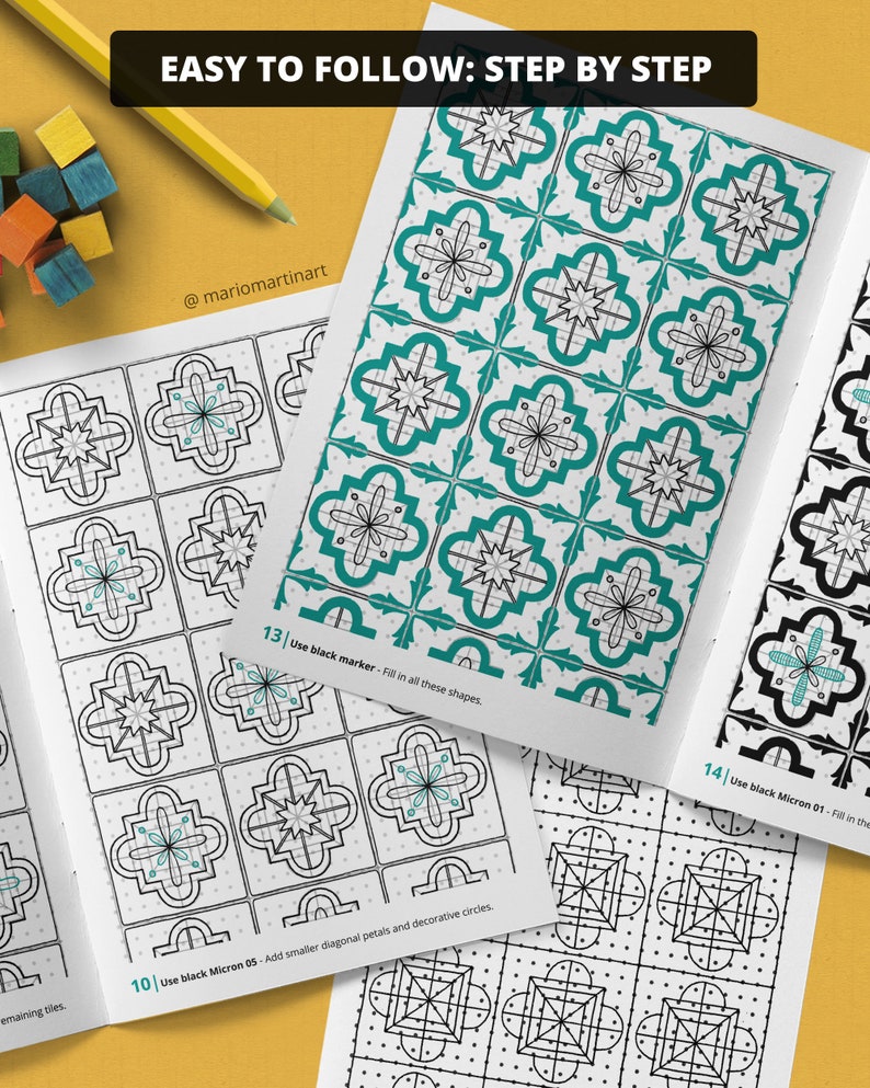 PORTUGUESE TILES Pattern Drawing Guide | How to Draw Decor Patterns ...