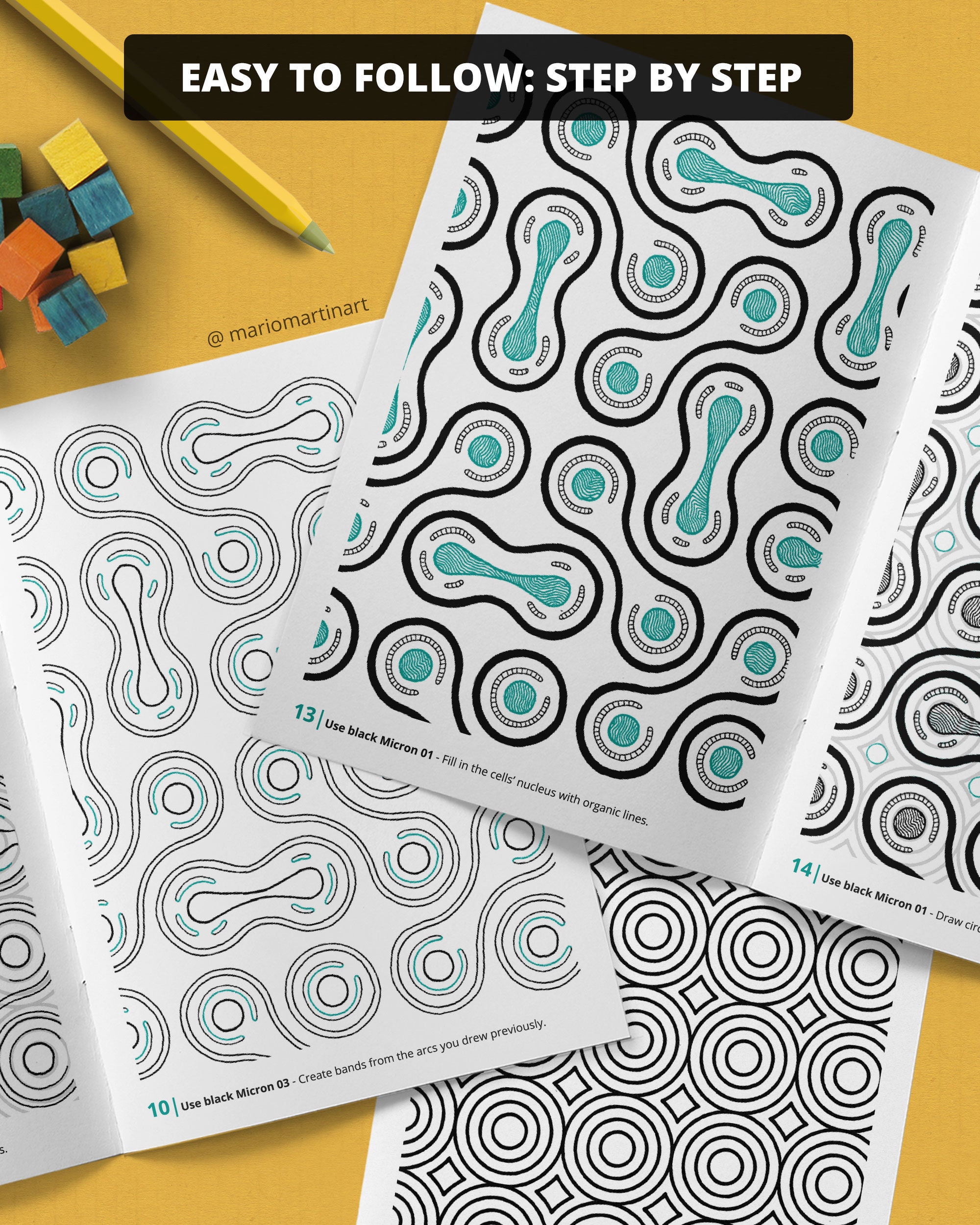 MITOSIS Pattern Drawing Guide | How to Draw Geometric Biology Patterns ...