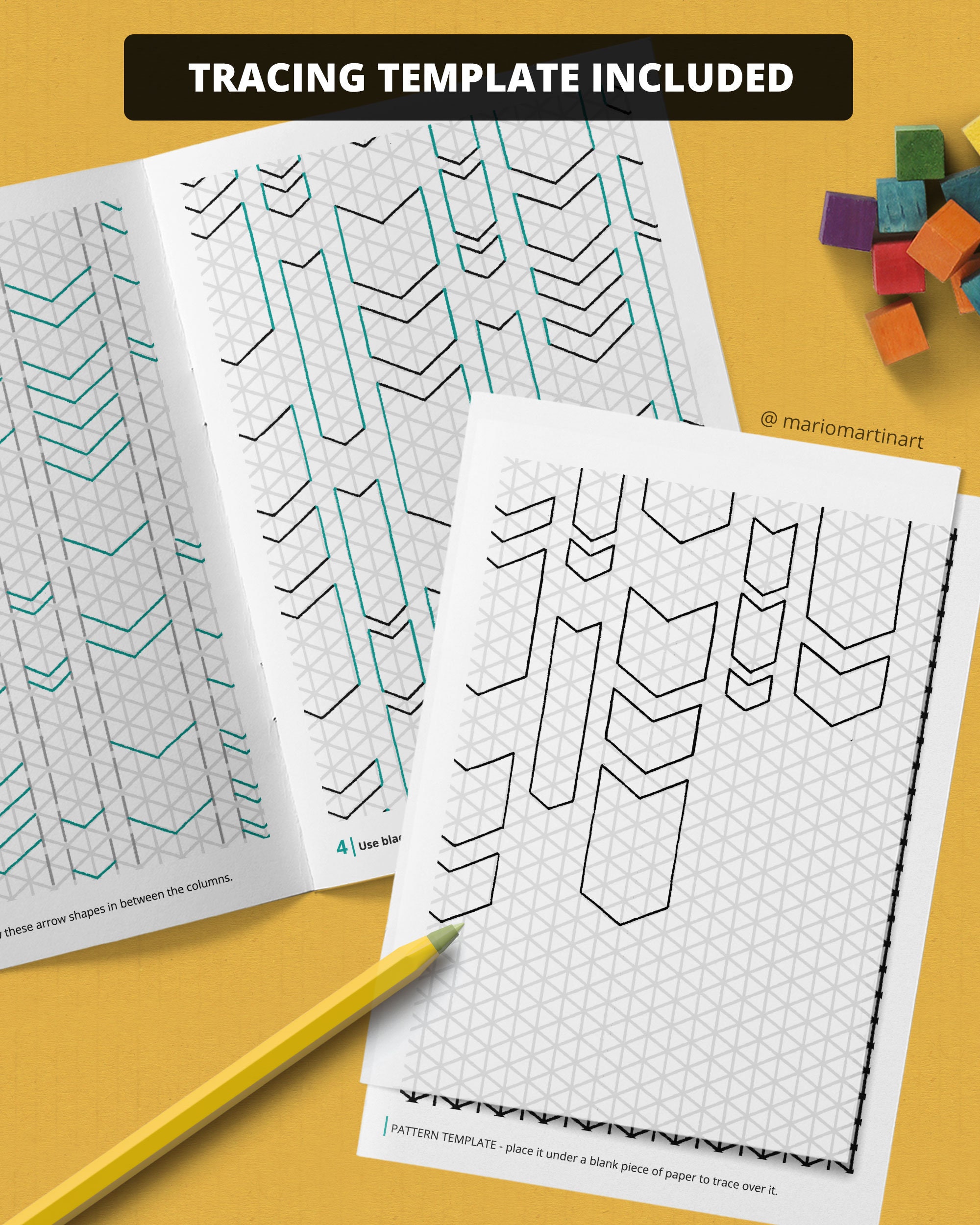 CUBIC Pattern Drawing Guide | How to Draw 3D Geometric Patterns | Step ...