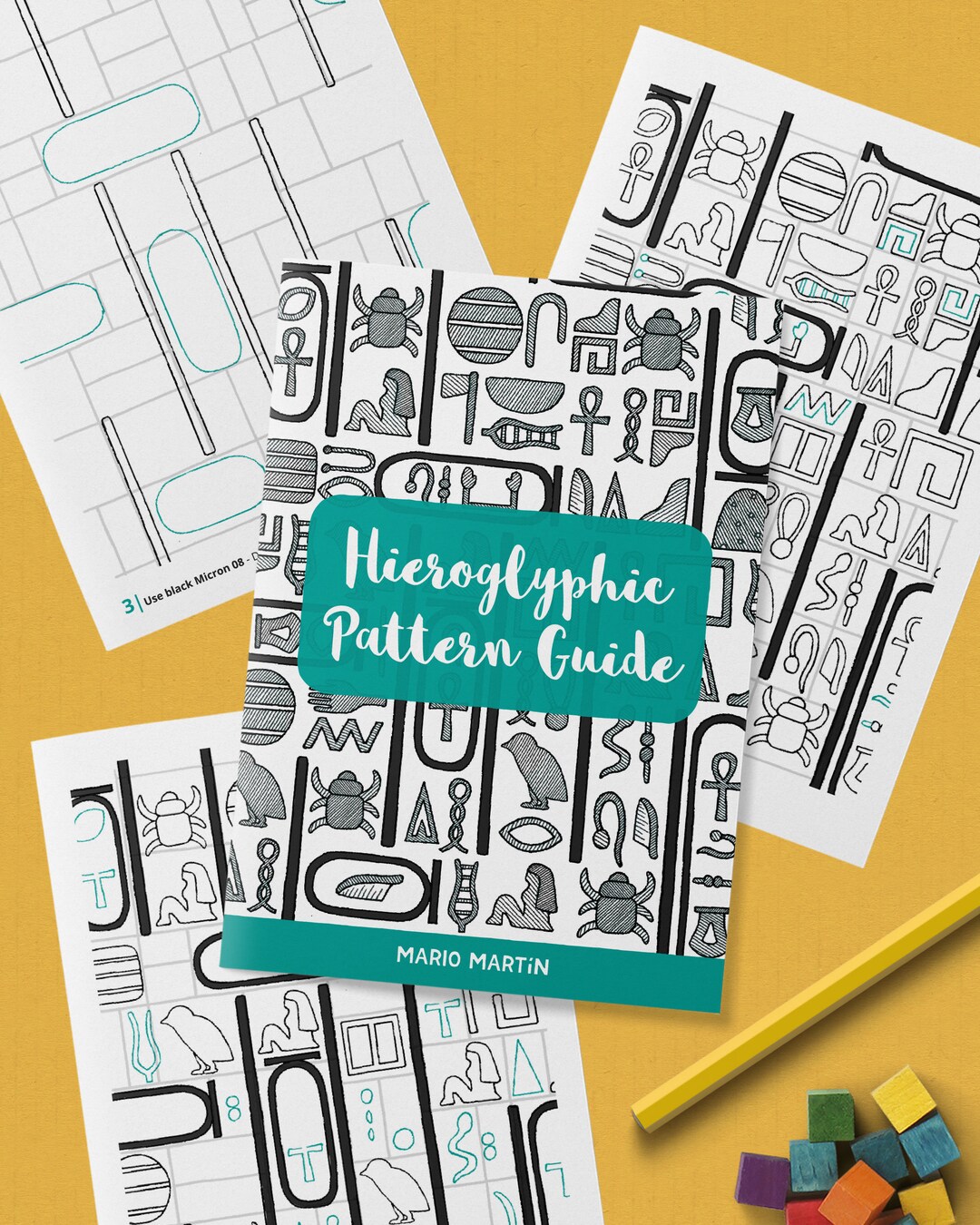 HIEROGLYPHS Pattern Drawing Guide | How to Draw Egyptian Patterns ...