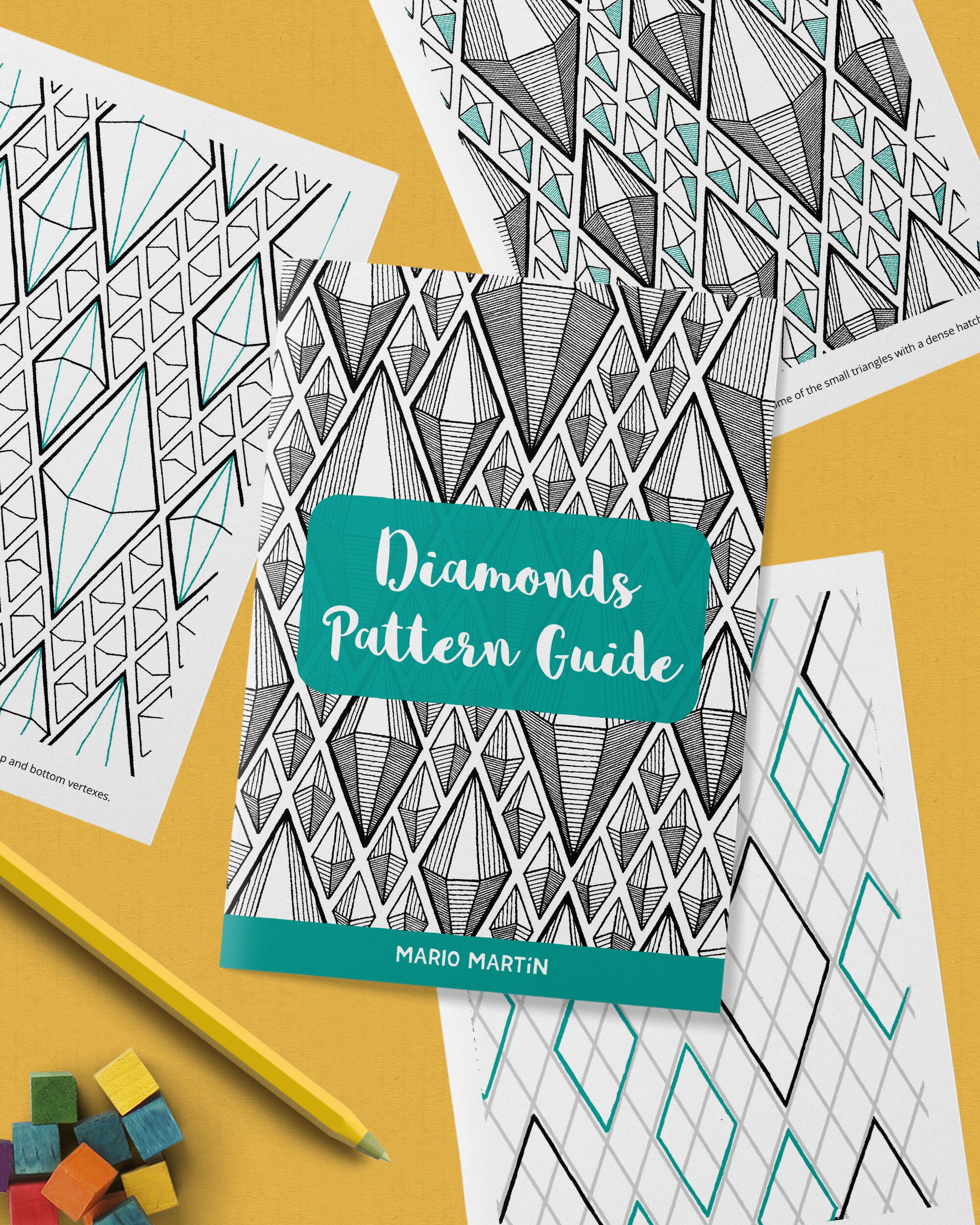 DIAMONDS Pattern Drawing Guide | How to Draw Geometric Patterns | Step ...