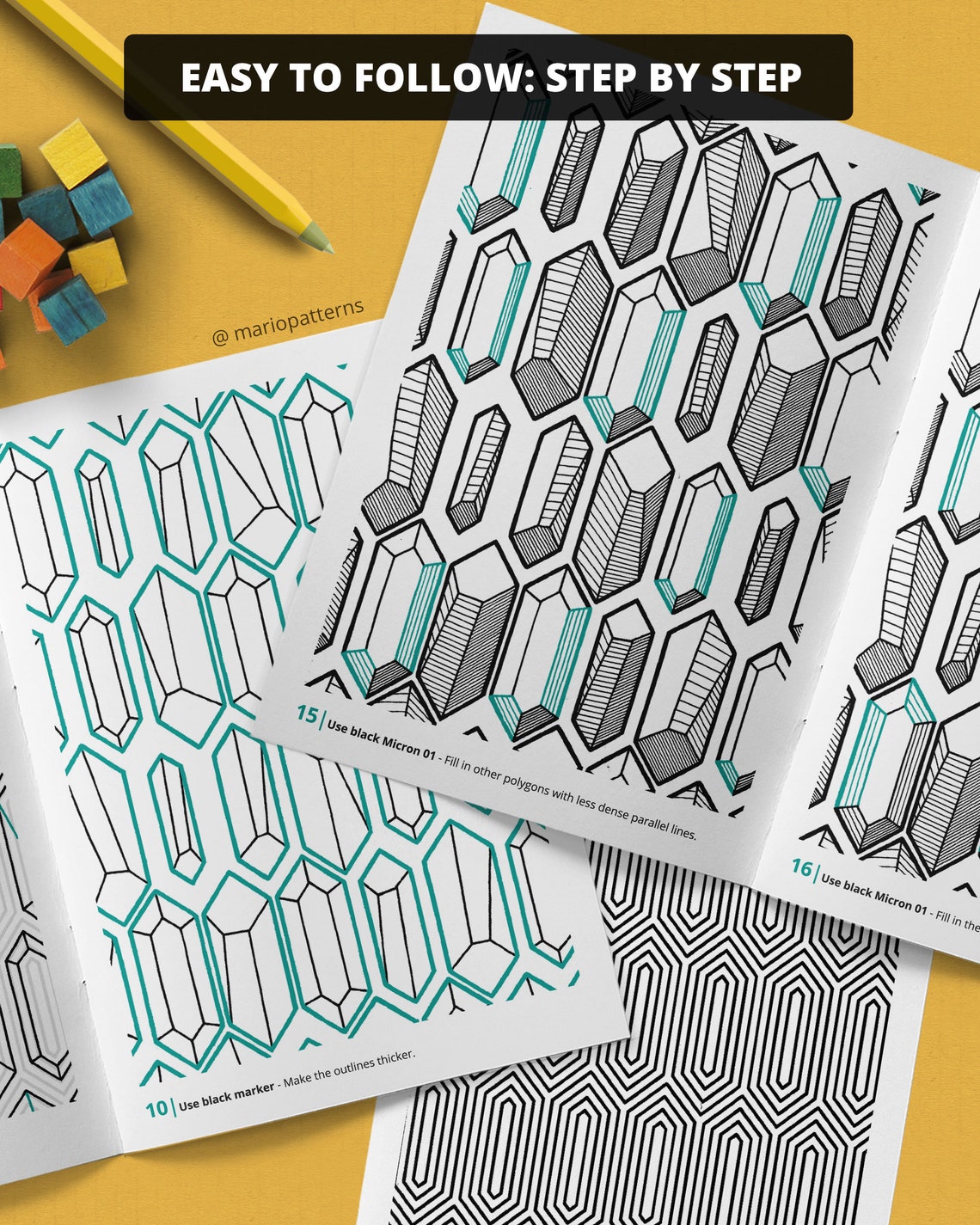 MINERALS Pattern Drawing Guide | How to Draw Geometric Patterns ...