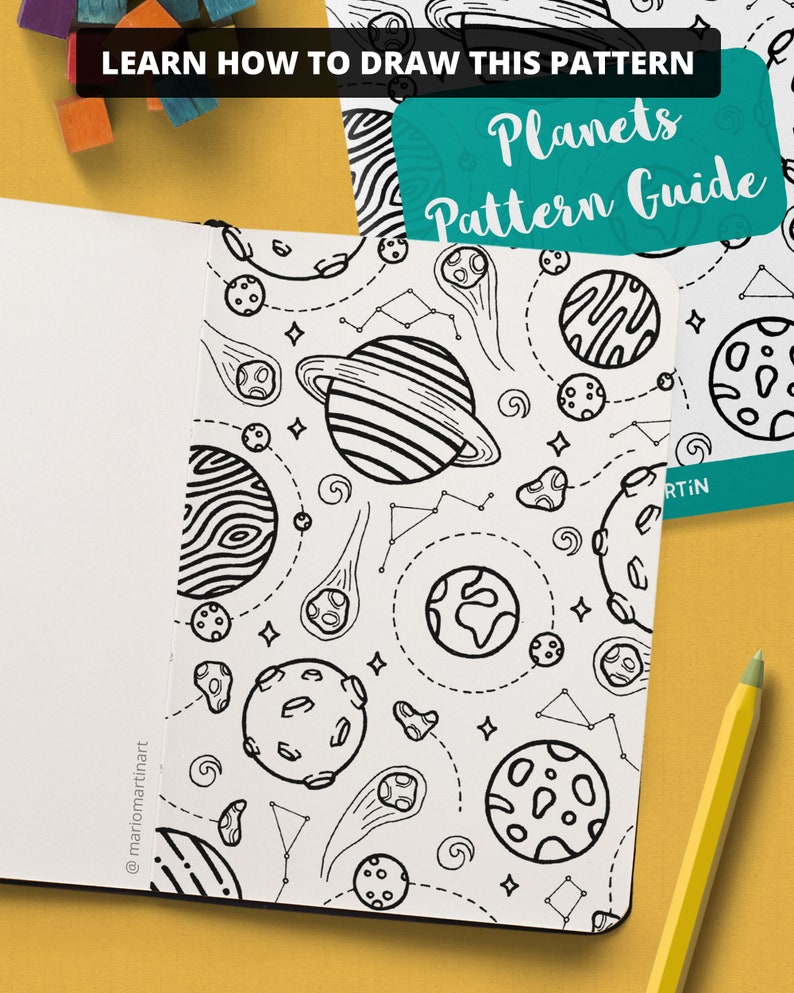 PLANETS Pattern Drawing Guide How to Draw Space Patterns - Etsy