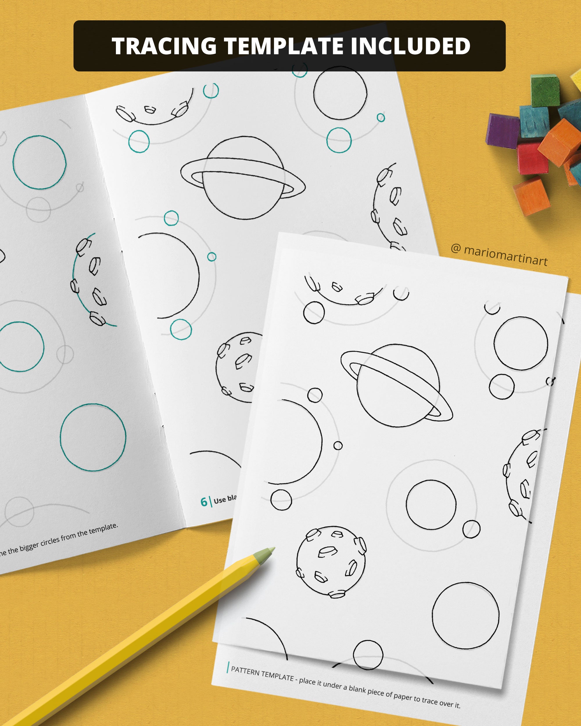 PLANETS Pattern Drawing Guide How to Draw Space Patterns | Etsy