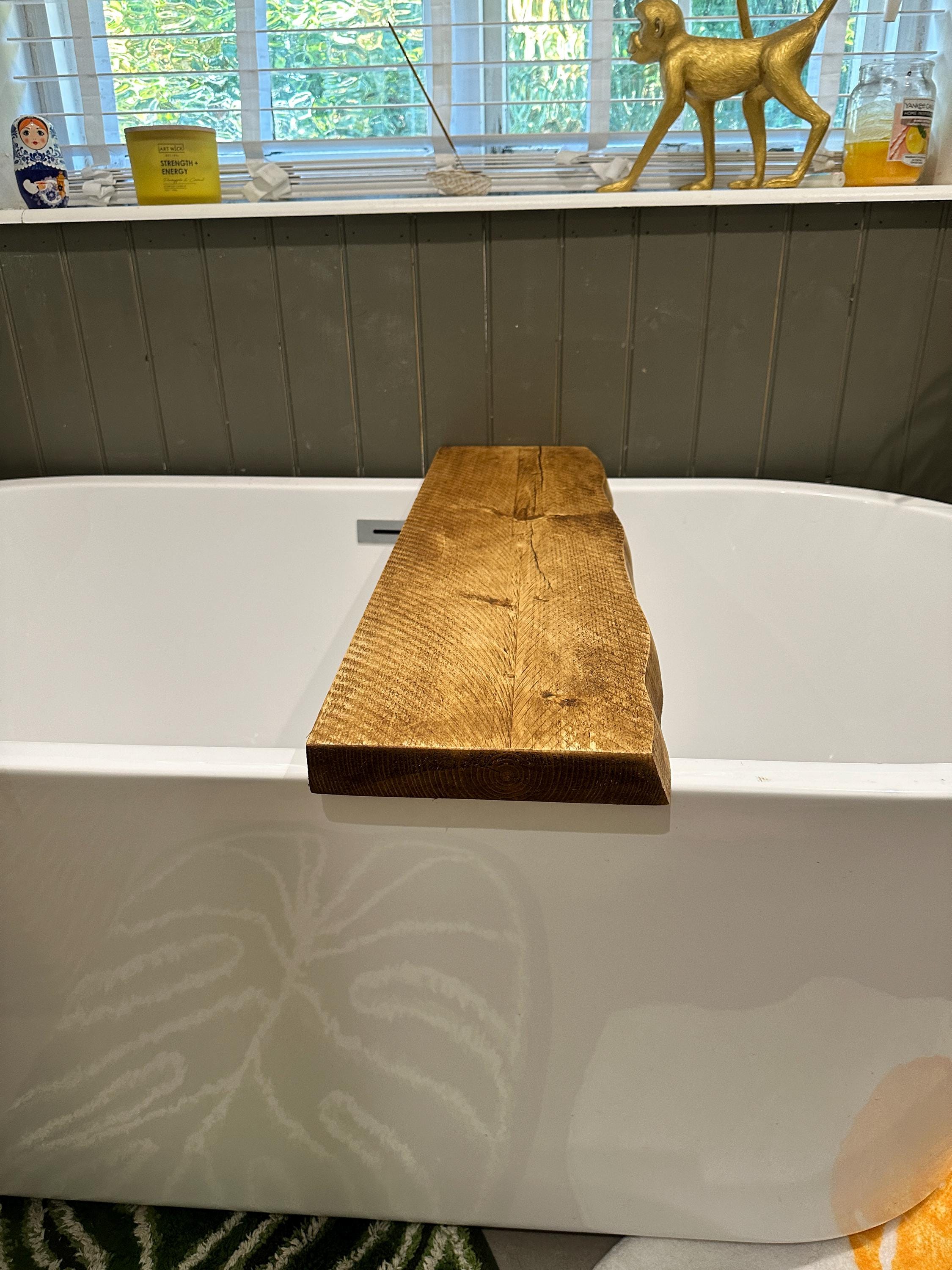 FORÊT Angled Live Edge Rustic Solid Wood Chunky Scaffold Simple Bath ...