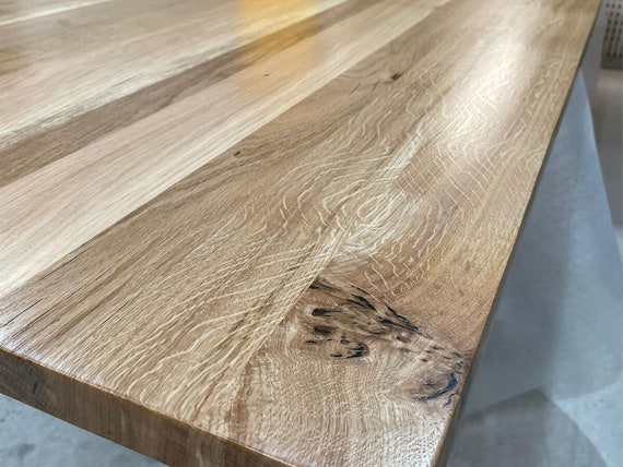 FORET Worktop Solid Oak Walnut Wood Chunky Desk Dining Table Top Handcrafted Solid Beech Ash Cut to Any Custom Bespoke Size Required Etsy UK