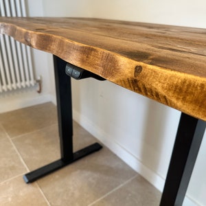 FORÈT Angled Live Edge Adjustable Height Industrial Rustic Custom Size ...