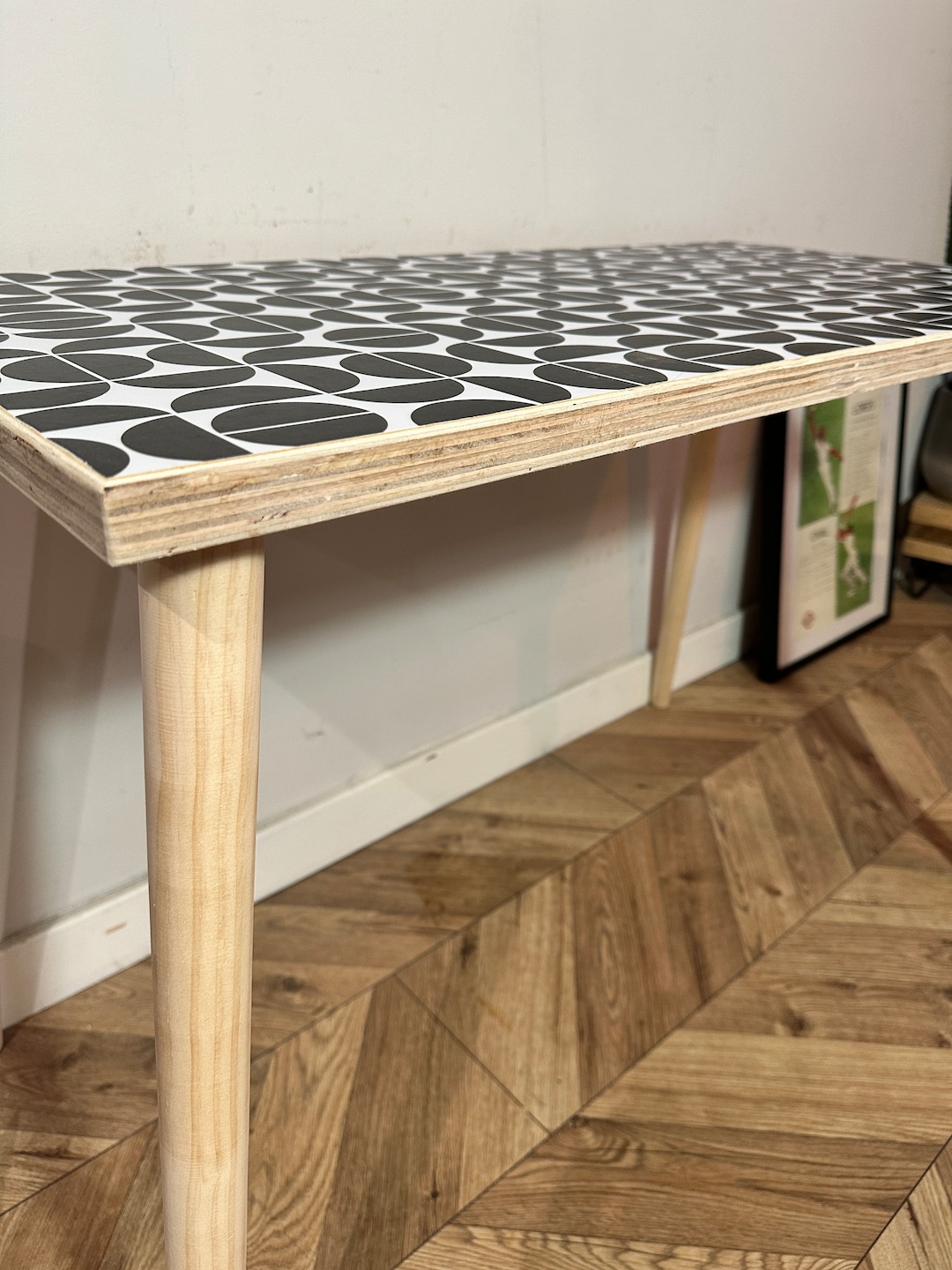 FORÉT Vinyl Topped Pattern Ply Table Colourful Bright Funky Chic Angled ...