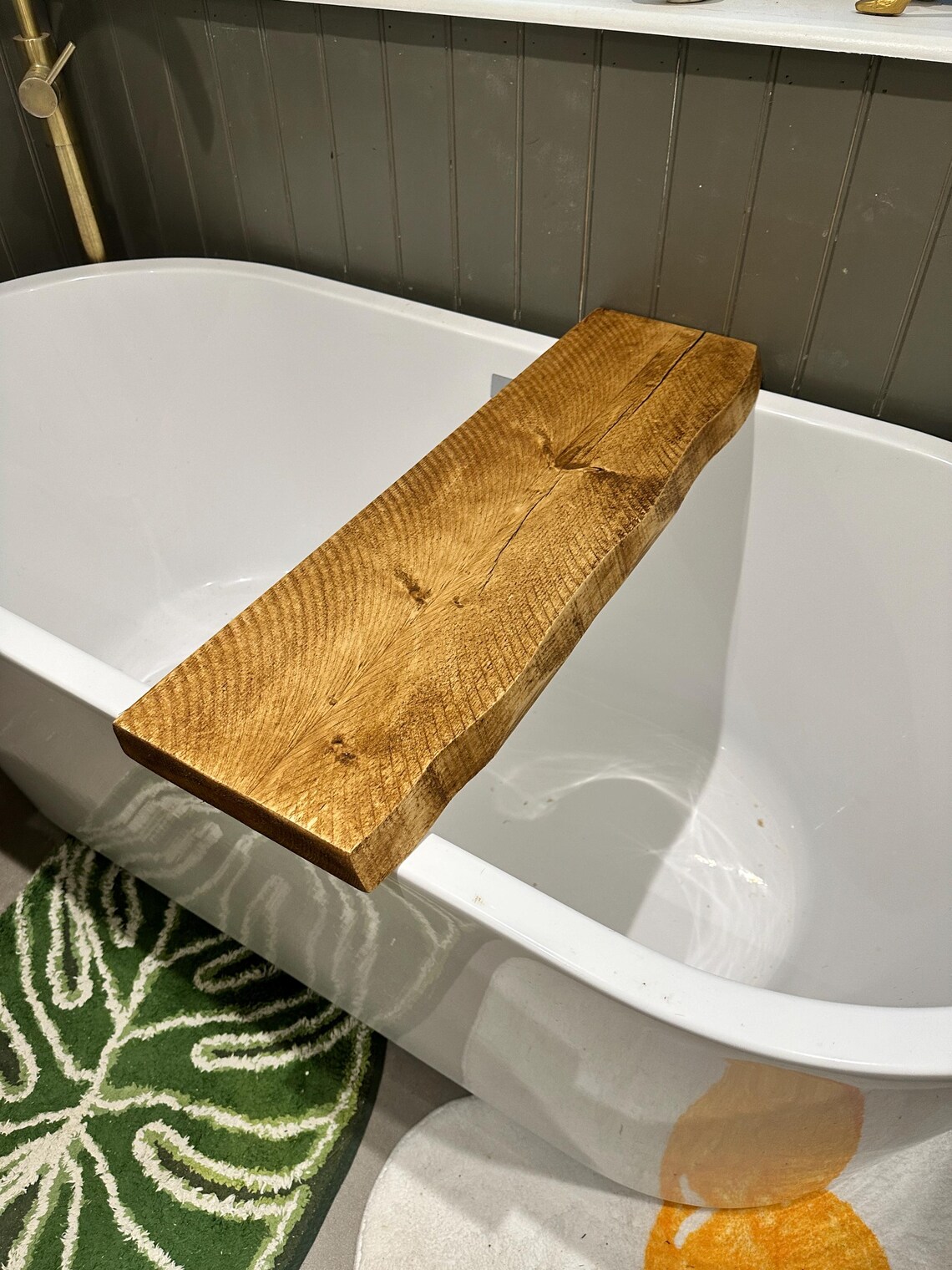 FORÊT Angled Live Edge Rustic Solid Wood Chunky Scaffold Simple Bath ...