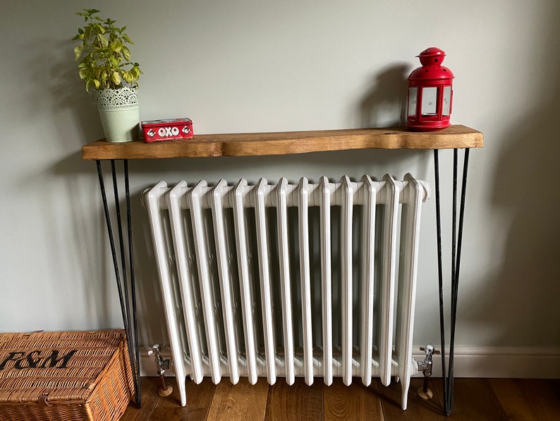 FORÊT Angled Live Edge Rustic Hairpin Leg Radiator Hallway - Etsy