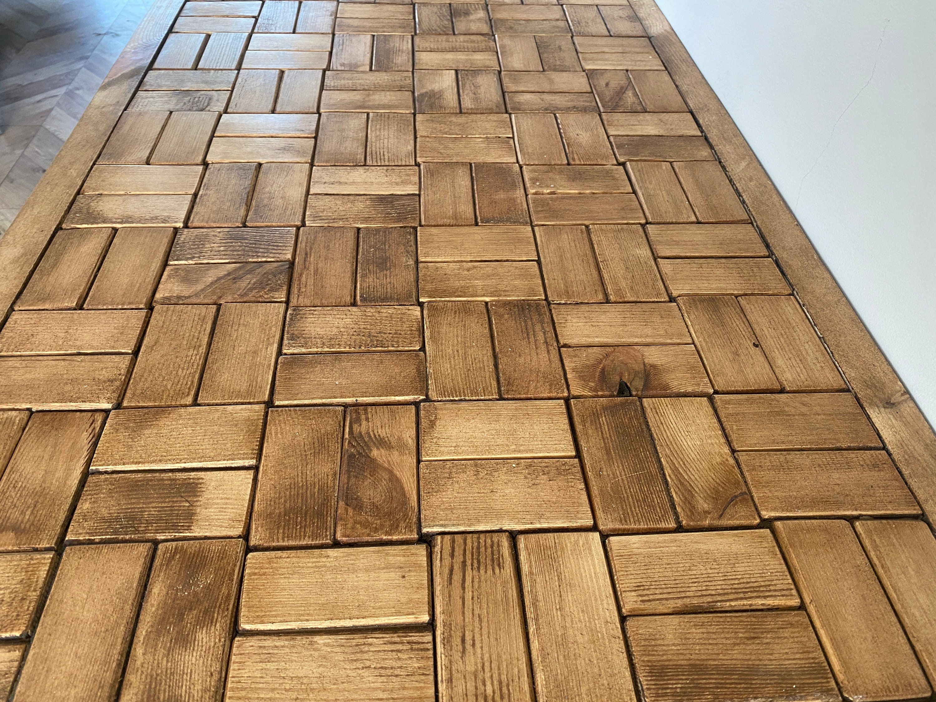 Forêt Rustic Parquet Herringbone Chevron Patterned Wood Chunky ...