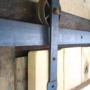 FORÉT Penny End Rustic Antique Iron Hand Forged Sliding Door Rail With ...