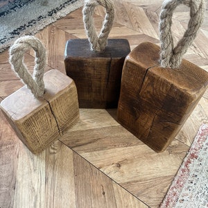 FORÉT Solid Oak Rustic Antique Industrial Doorstop Vintage Reclaimed ...