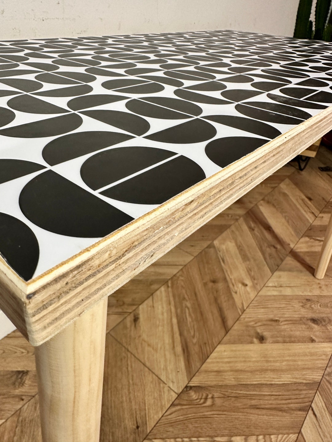 FORÉT Vinyl Topped Pattern Ply Table Colourful Bright Funky Chic Angled ...