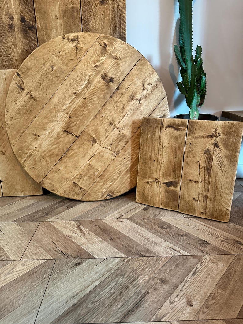 FORET Solid Scaffold Wood Square Circle Round Rectangular Shape Table ...