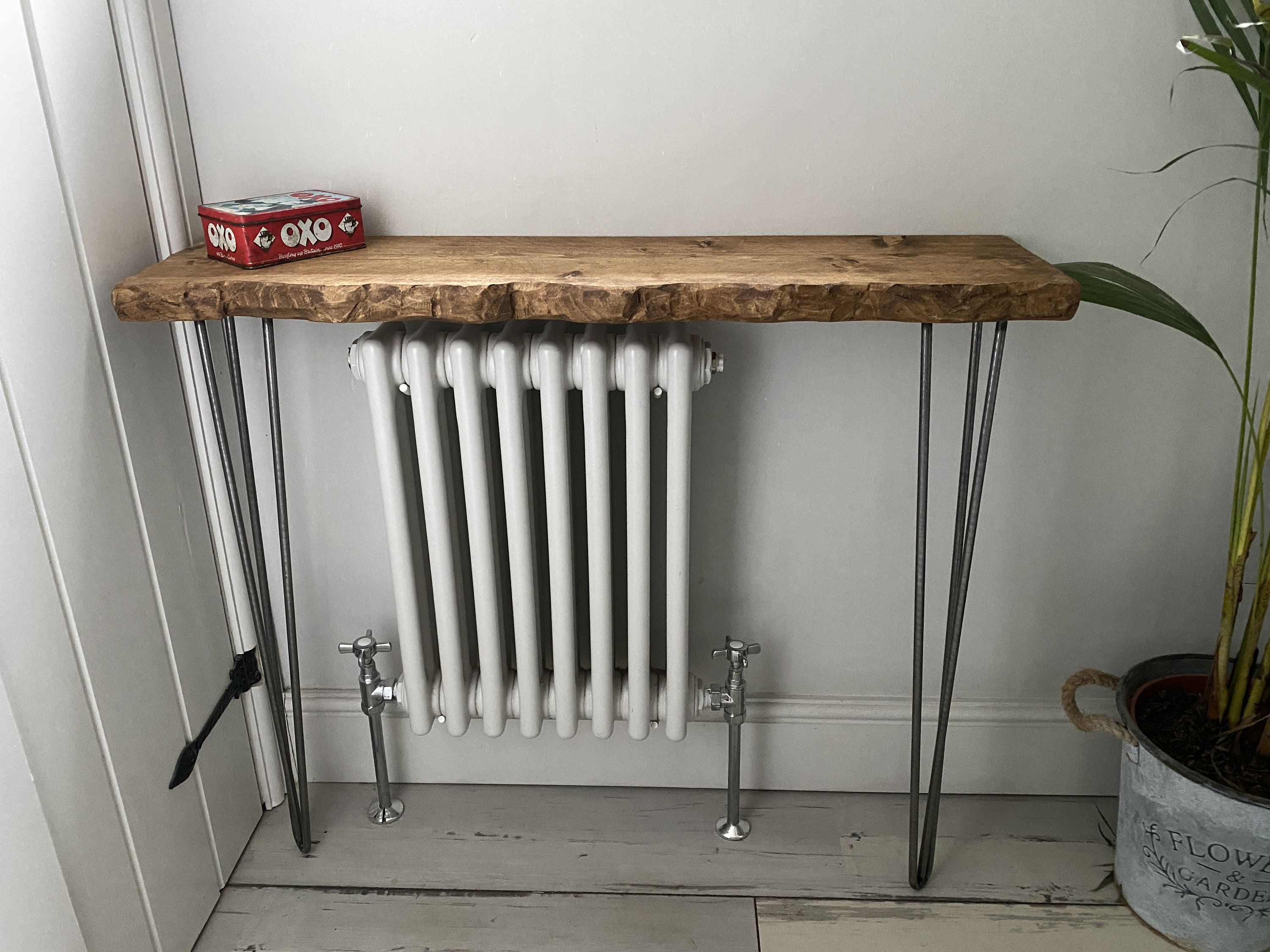 FORÊT Live Edge Rustic Hairpin Leg Radiator Hallway Console - Etsy