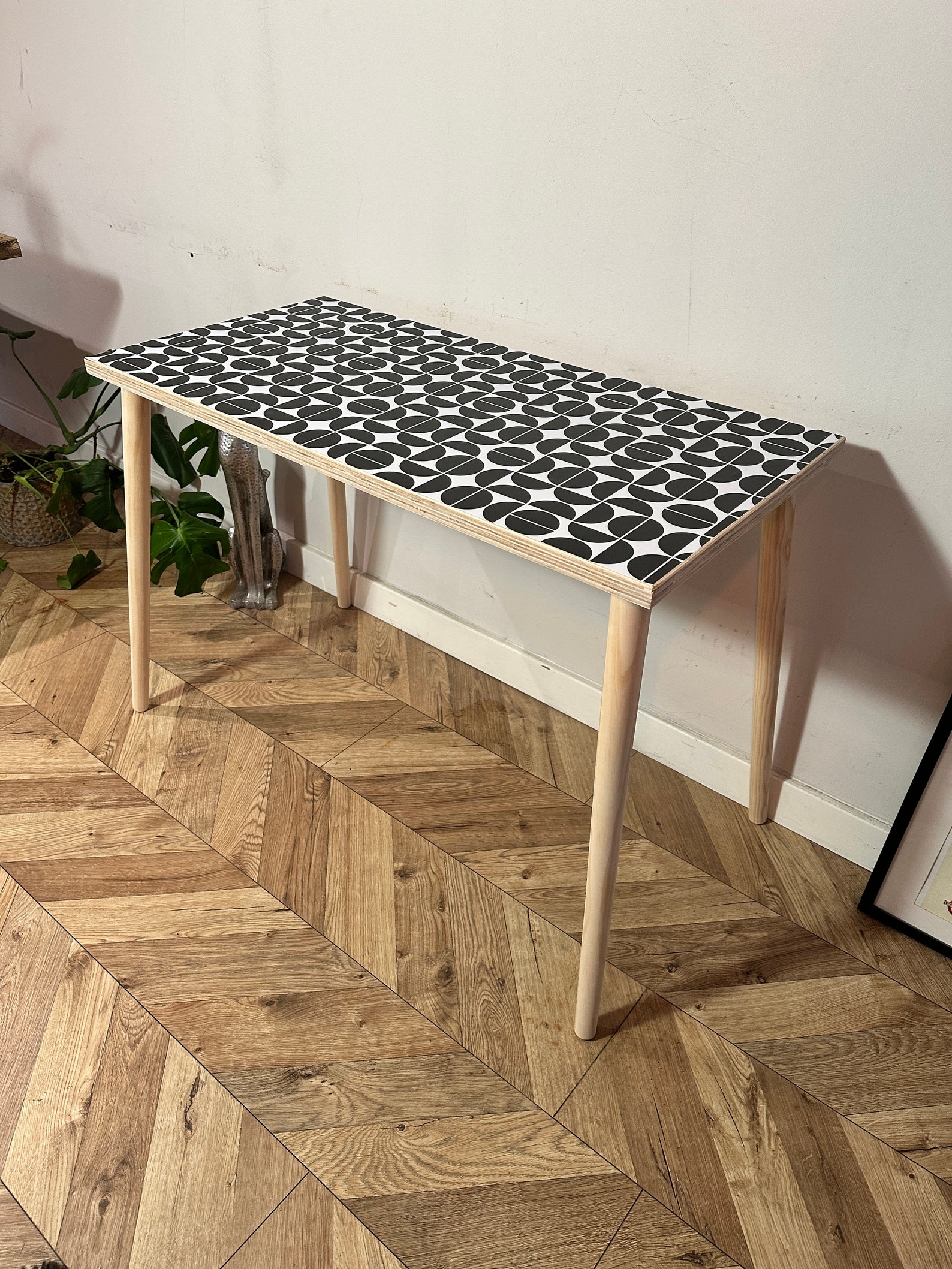 FORÉT Vinyl Topped Pattern Ply Table Colourful Bright Funky Chic Angled ...
