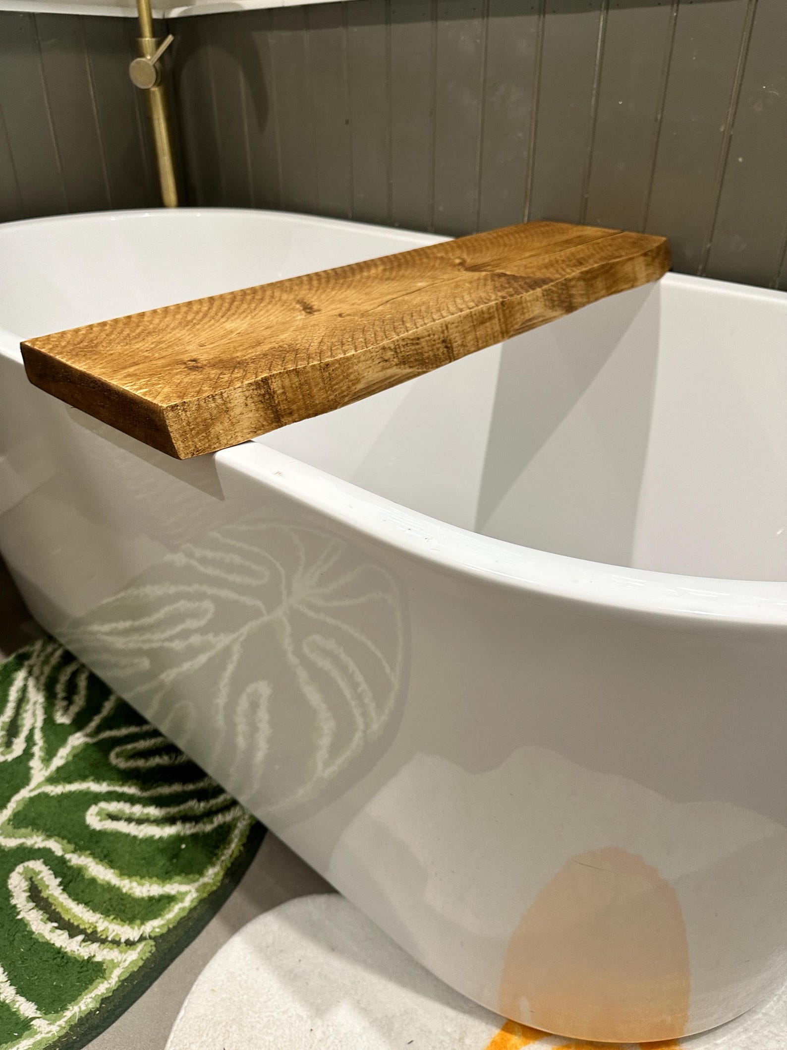 FORÊT Angled Live Edge Rustic Solid Wood Chunky Scaffold Simple Bath ...