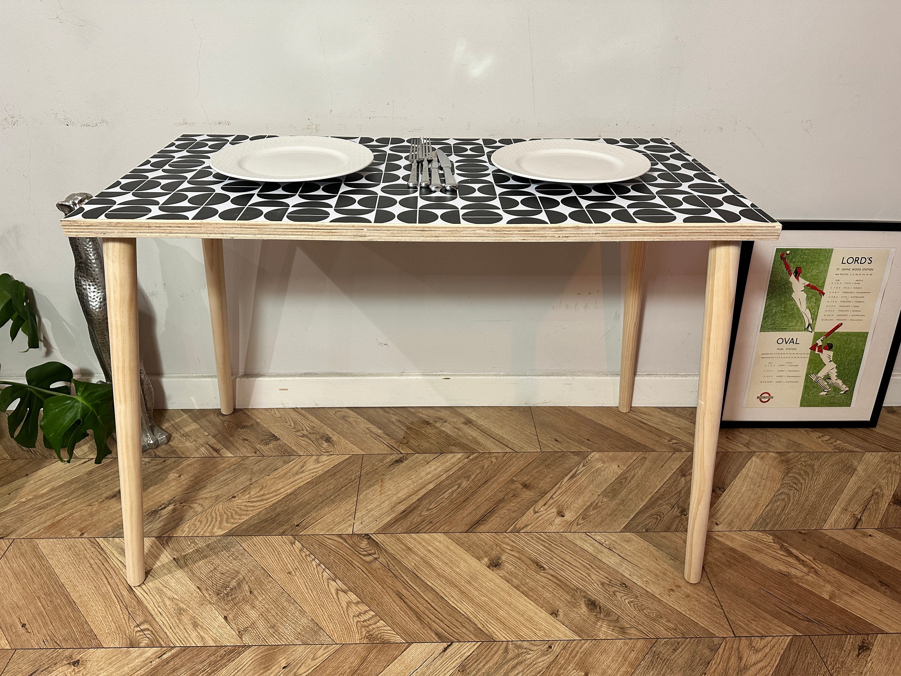 FORÉT Vinyl Topped Pattern Ply Table Colourful Bright Funky Chic Angled ...