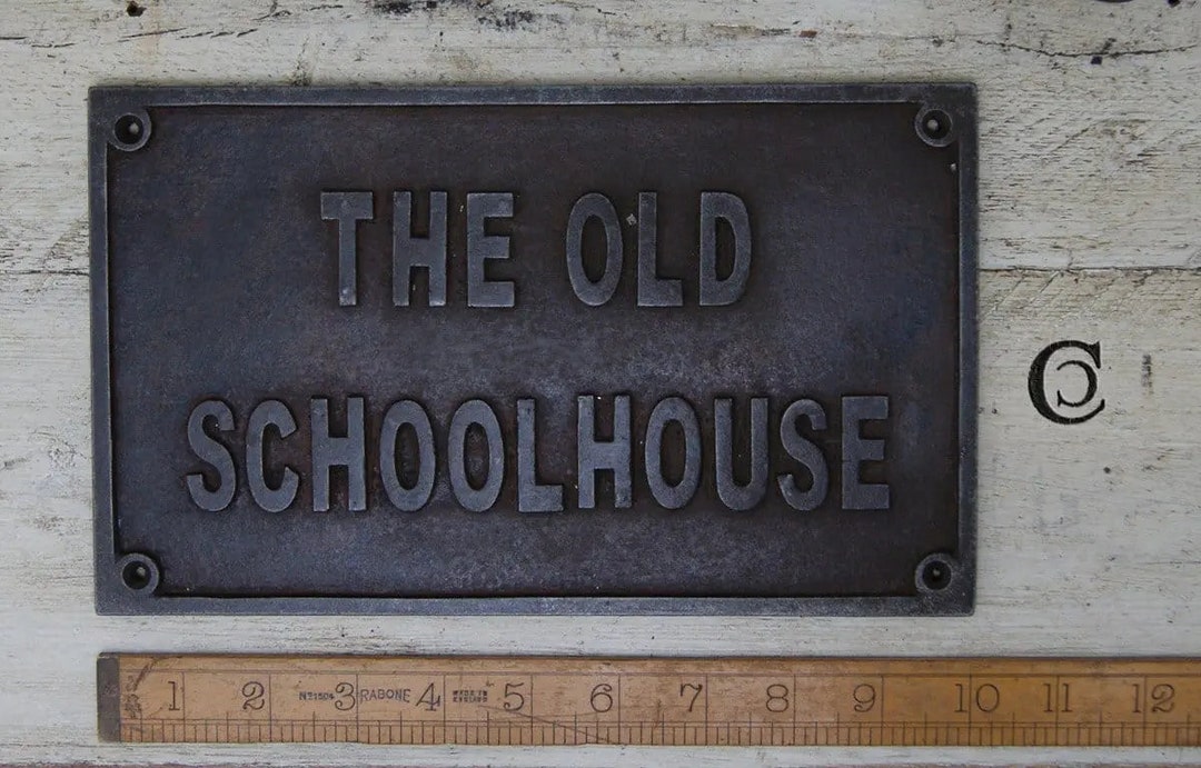 FORÉT the Old School House Name Sign Rustic Antique Iron Hand Forged ...