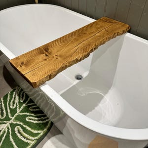 FORÊT Live Edge Rustic Solid Wood Chunky Scaffold Simple Bath Shelf ...
