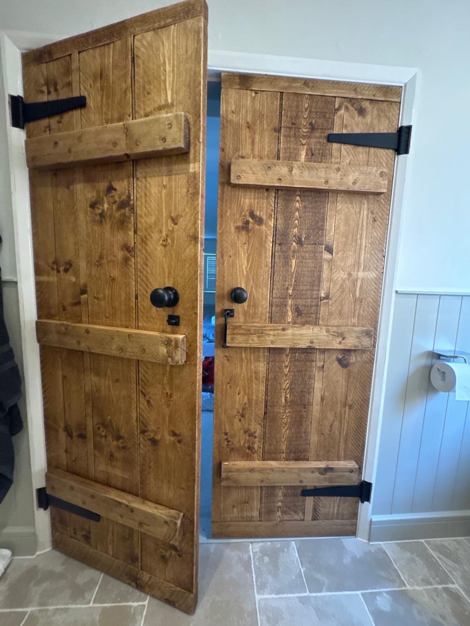 FARMHOUSE Internal Solid Pine Rustic Wood Door - Custom Sizes Available ...