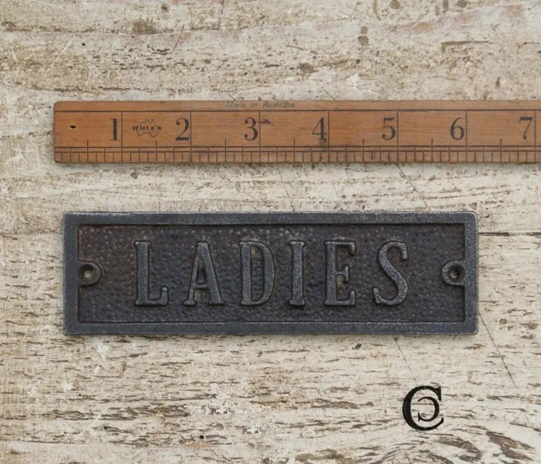 FORÉT Ladies Bathroom Toilet WC Sign Rustic Antique Iron Hand Forged ...