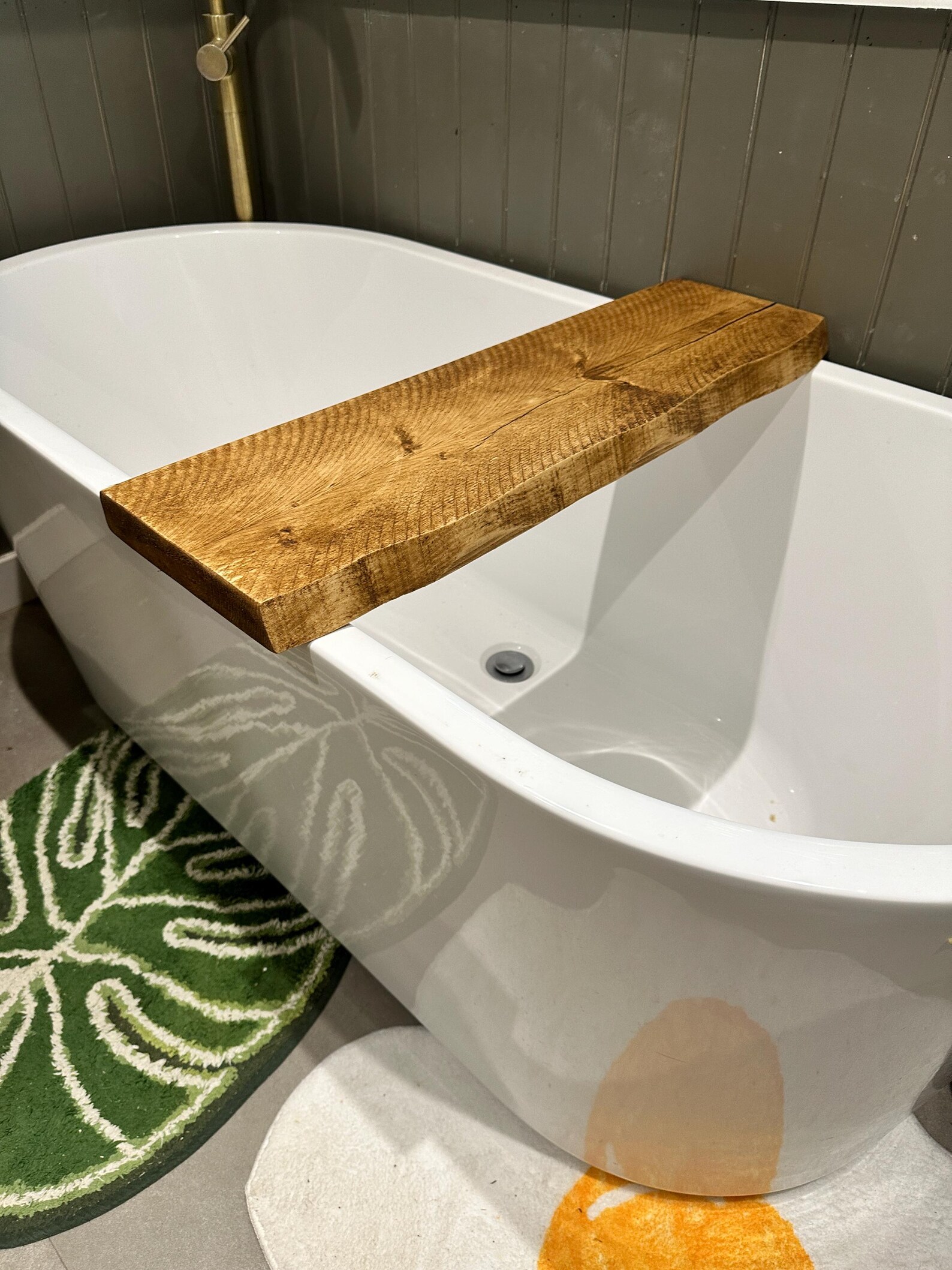 FORÊT Angled Live Edge Rustic Solid Wood Chunky Scaffold Simple Bath ...
