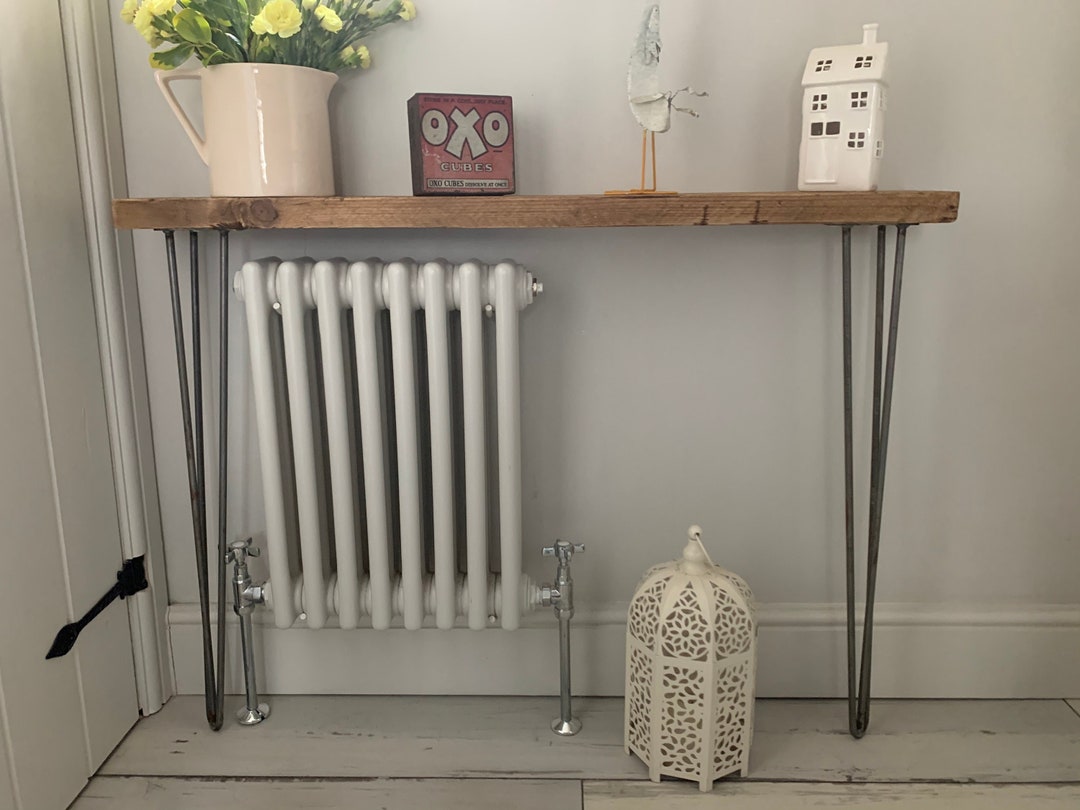 FORET Rustic Hairpin Leg Radiator Hallway Console Table Handcrafted ...