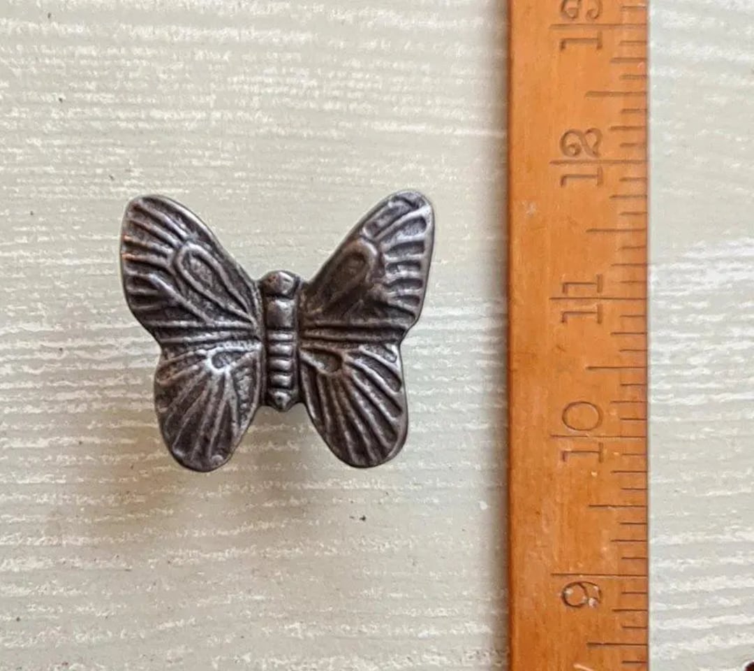 FORÉT Rustic Butterfly Hand Forged Door Cupboard Knob Handle Vintage ...