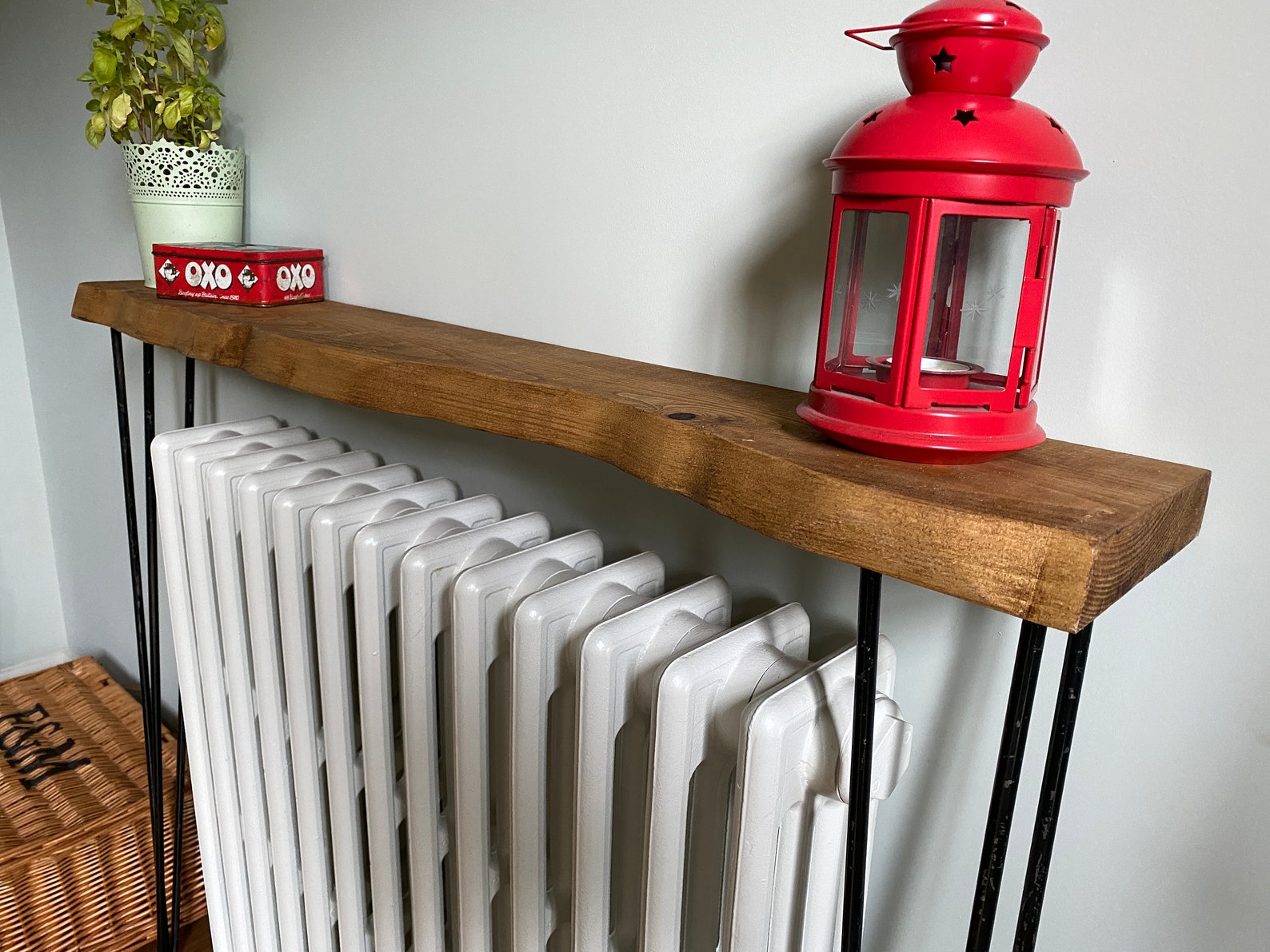 FORÊT Angled Live Edge Rustic Hairpin Leg Radiator Hallway - Etsy