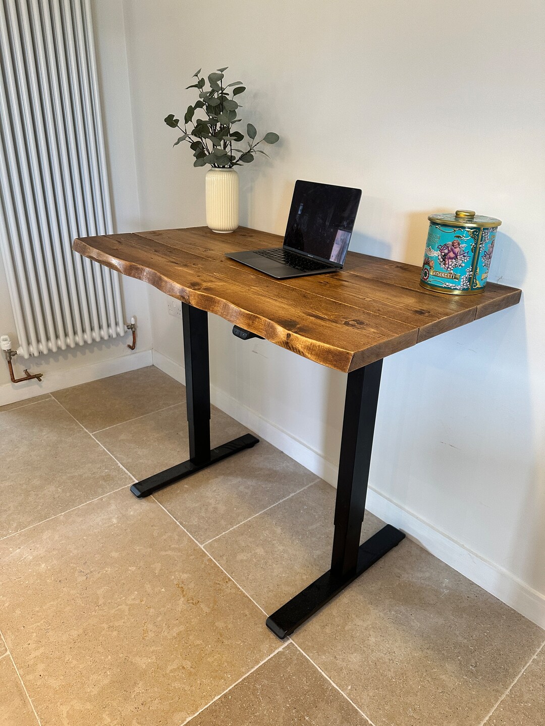 FORÈT Angled Live Edge Adjustable Height Industrial Rustic Custom Size ...