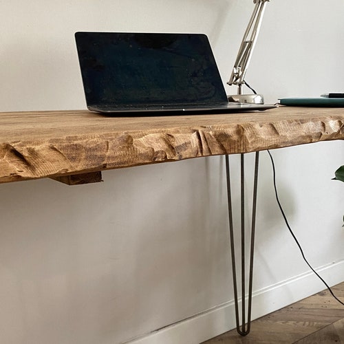 Office Desk Handcrafted Using Rustic Solid Wood Hairpin Leg - Etsy