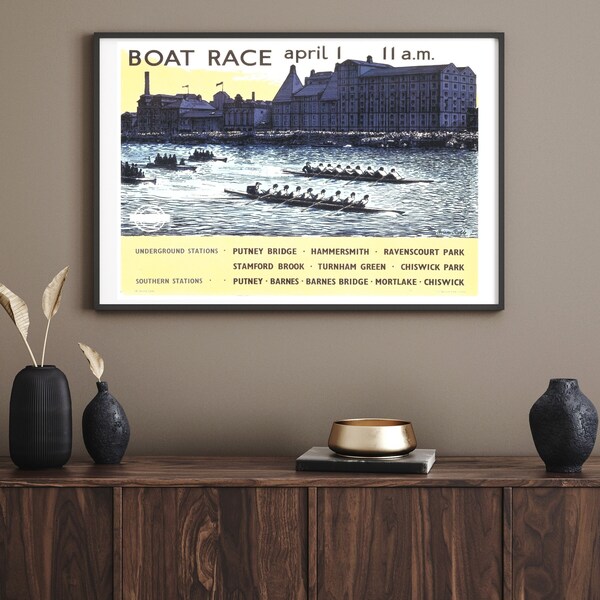 Vintage Boat Race Poster - Etsy Canada