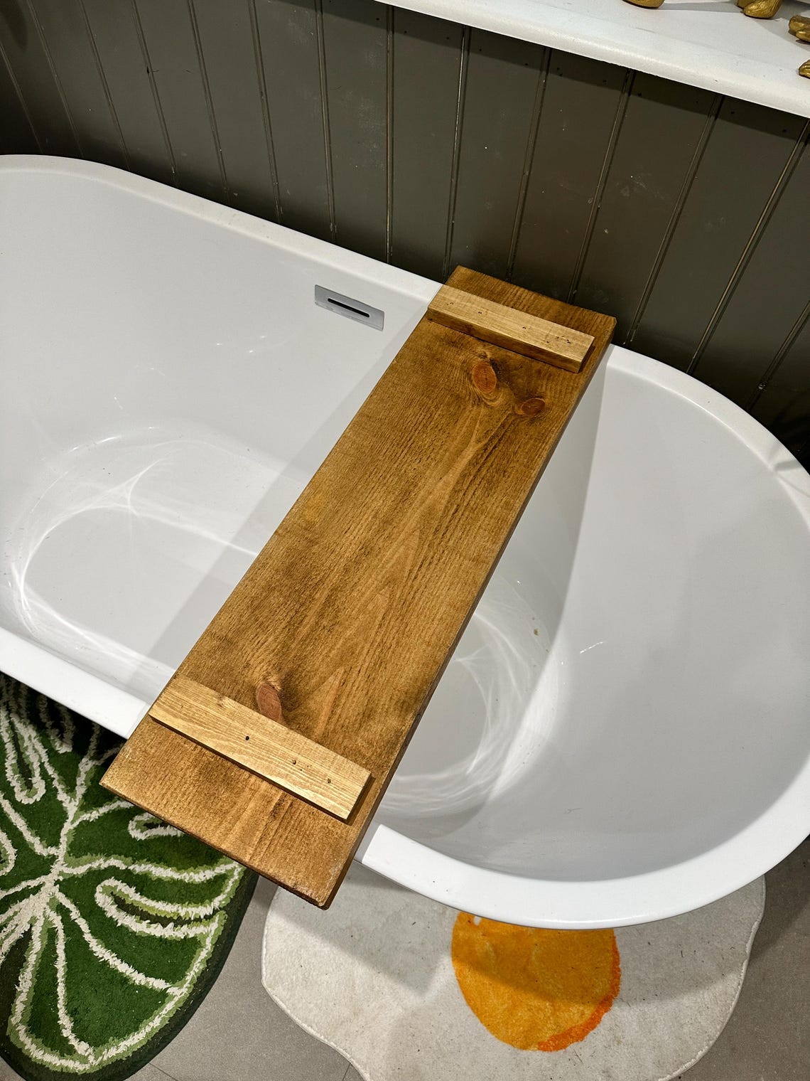 FORÊT Angled Live Edge Rustic Solid Wood Chunky Scaffold Simple Bath ...
