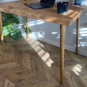 Forêt Angled Live Edge Rustic Art Deco Wood Leg Table Handcrafted With ...